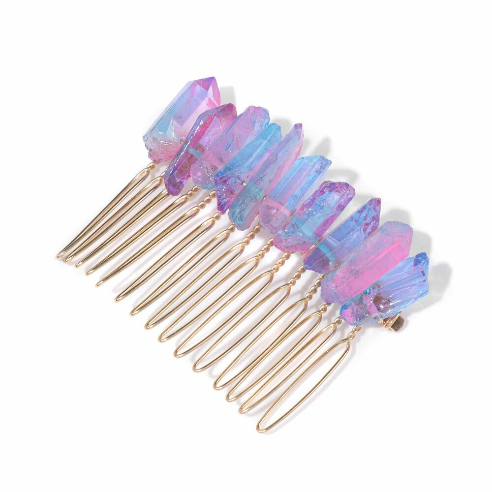 Многоцветная каменная расческа Rainagem No.1 Blue Crystal