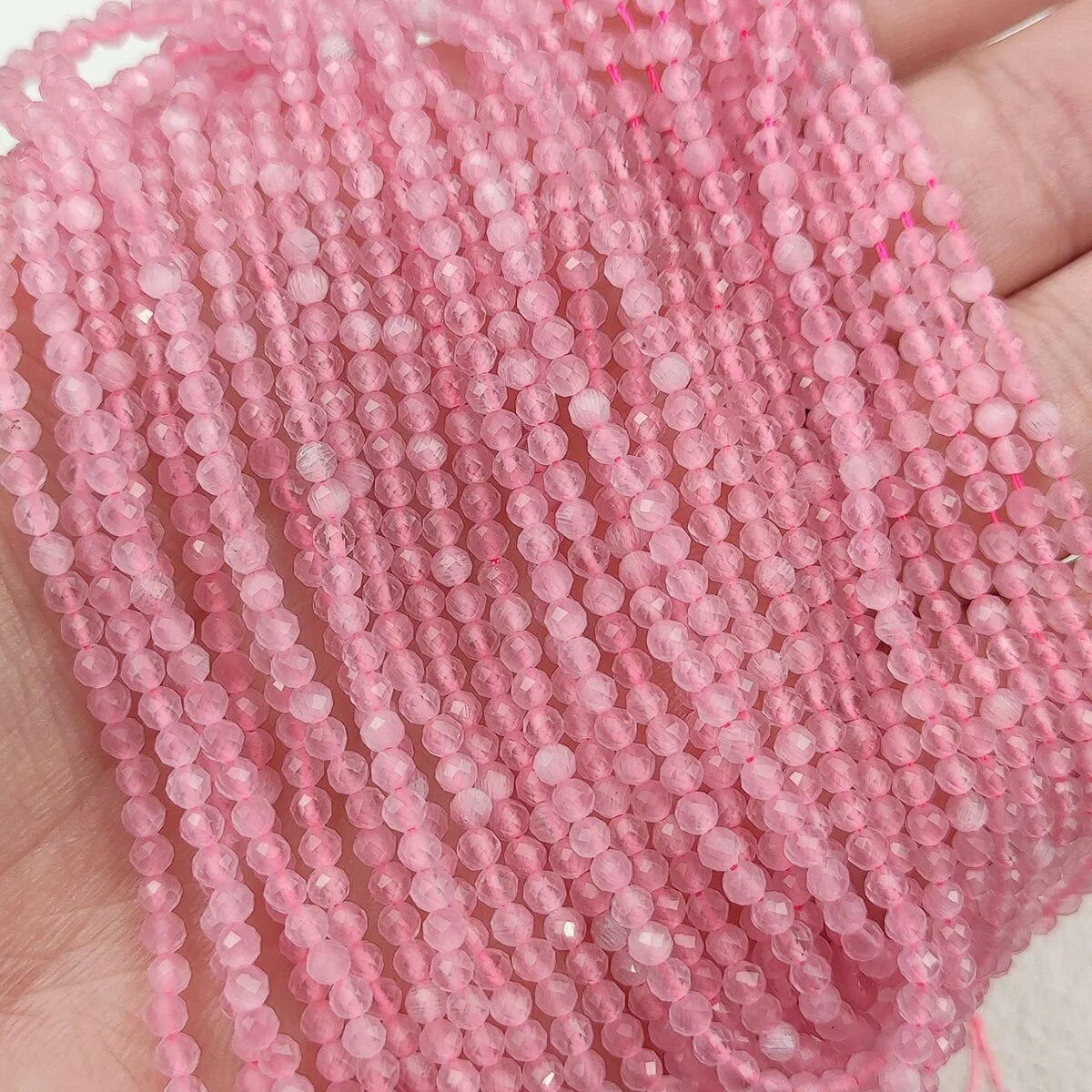 Бусины «кошачий глаз» из натурального камня 3 мм YHBZRET Розовый, pink