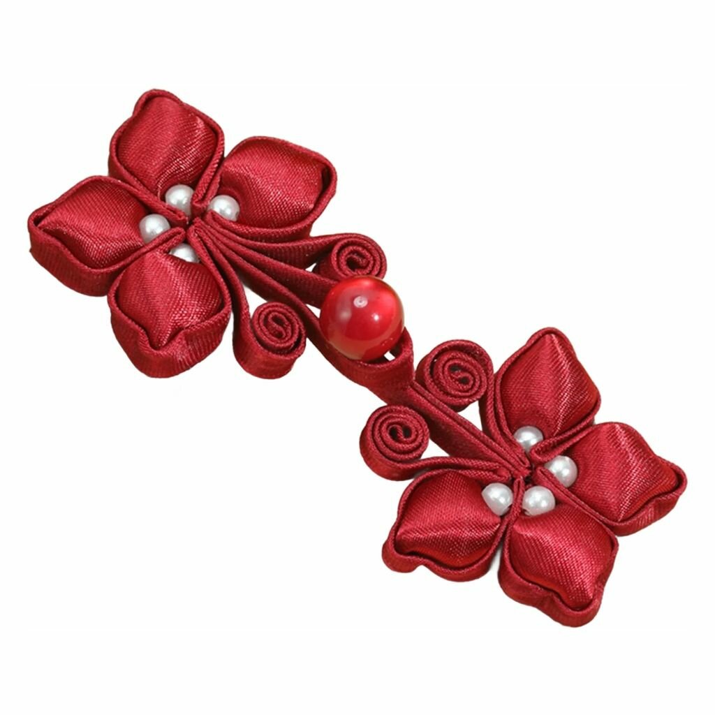 Пряжка в виде бабочки из нефритовой бусины китайском стиле-бордовая