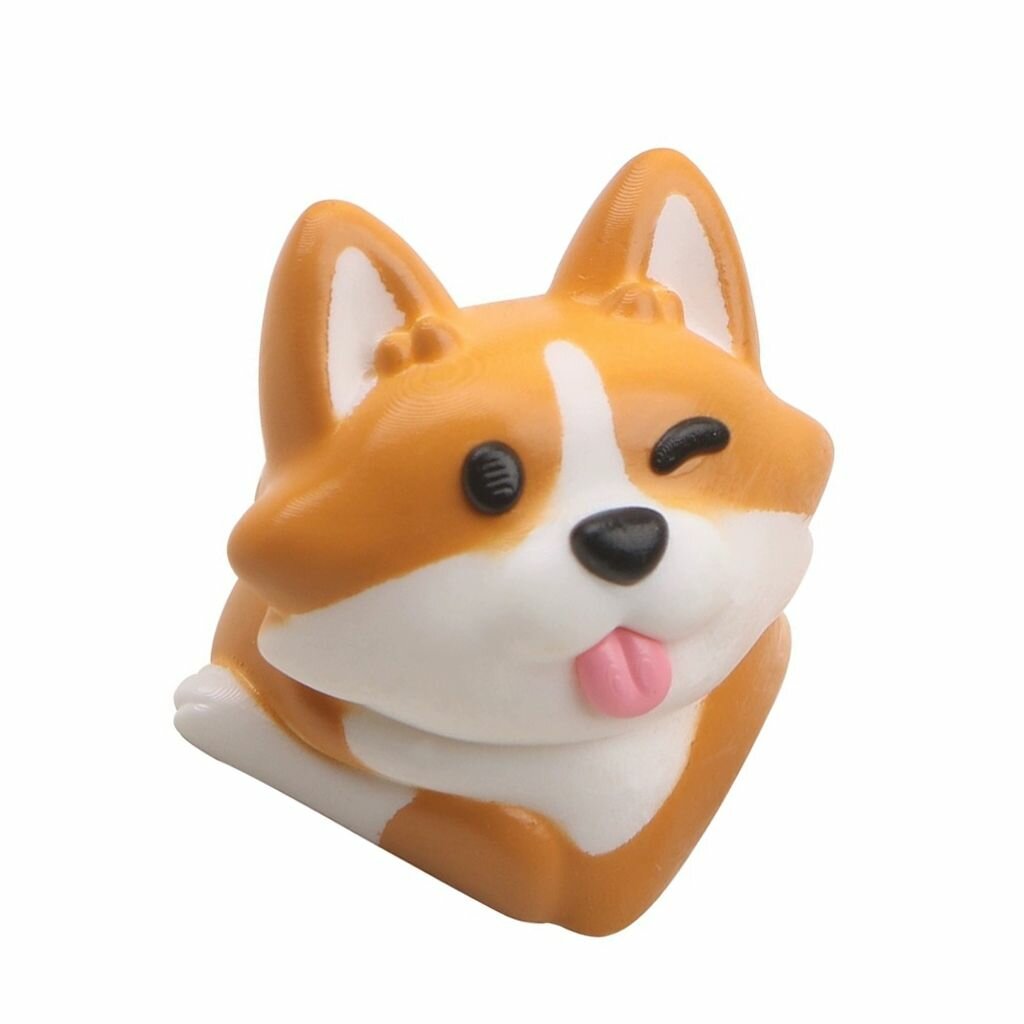 Аксессуары для клавиатуры и мыши, Клавиша корги с задней частью шиба-ину - голова желтого корги