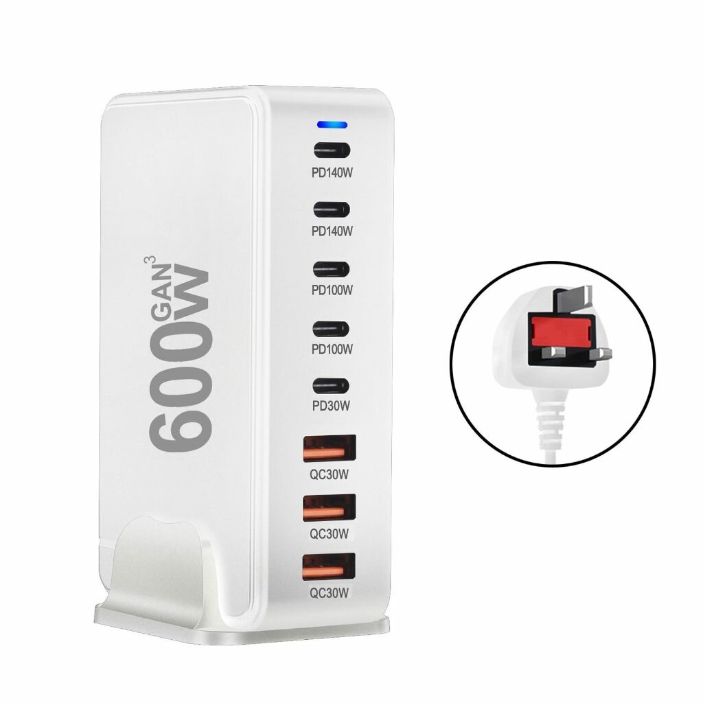 Зарядное устройство,600W GaN PD настольное зарядное устройство - белый - английская вилка