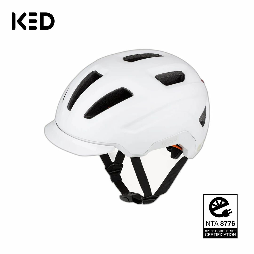 Шлем велосипедный взрослый мужской, женский, защитный велошлем KED Pedalon White matt, для электровелосипеда, электросамоката, моноколеса, роликов и скейтборда, размер M (56-59 см)