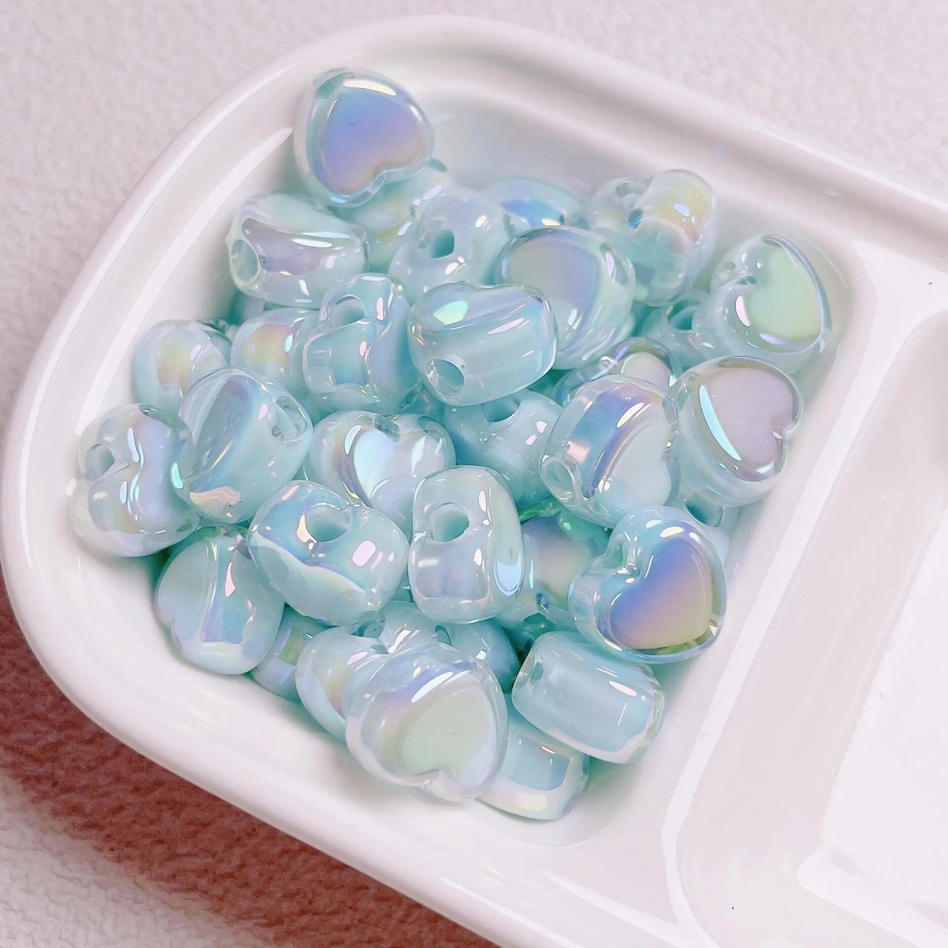 YoZuSmily Акриловые бусины-распорки сердечки 10 шт. 8