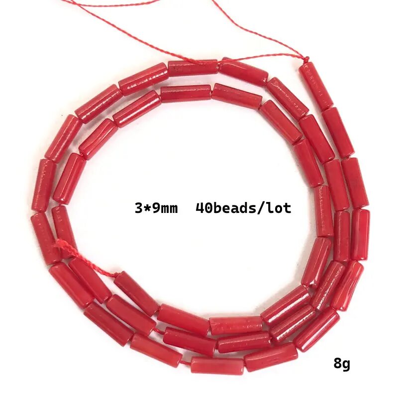 Искусственные коралловые бусины разного цвета 3x9 yuanguan