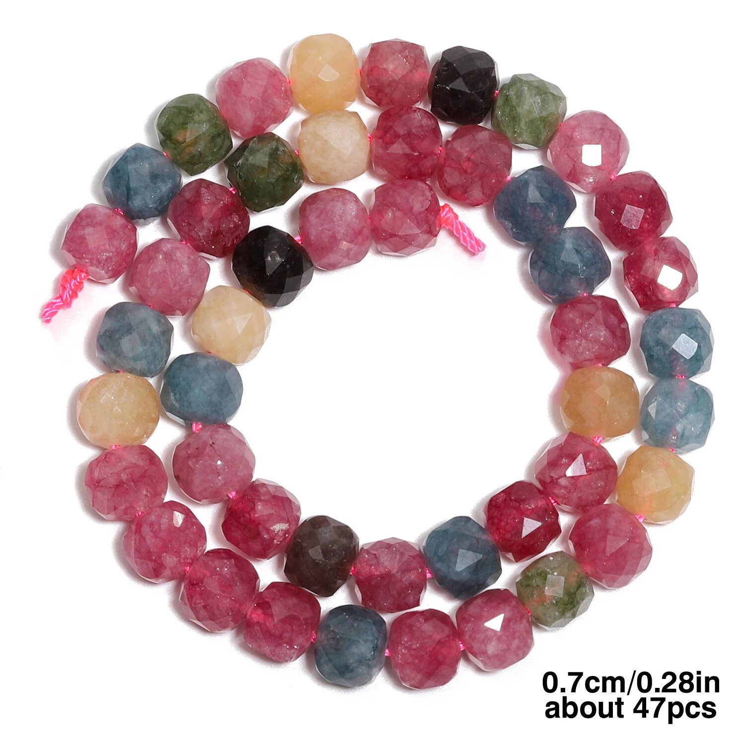 Квадратные бусины из аметиста, морганита и турмалина xilitata 7x7mm about 47pcs, Tourmaline