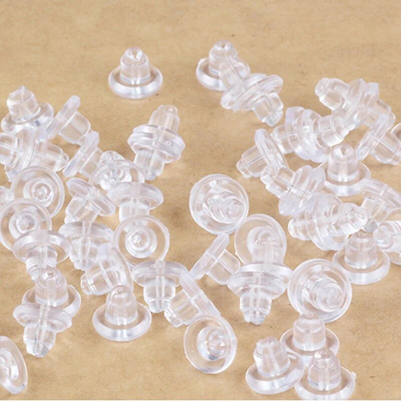 Прозрачные пластиковые заглушки для сережек 100-200 шт 100pcs