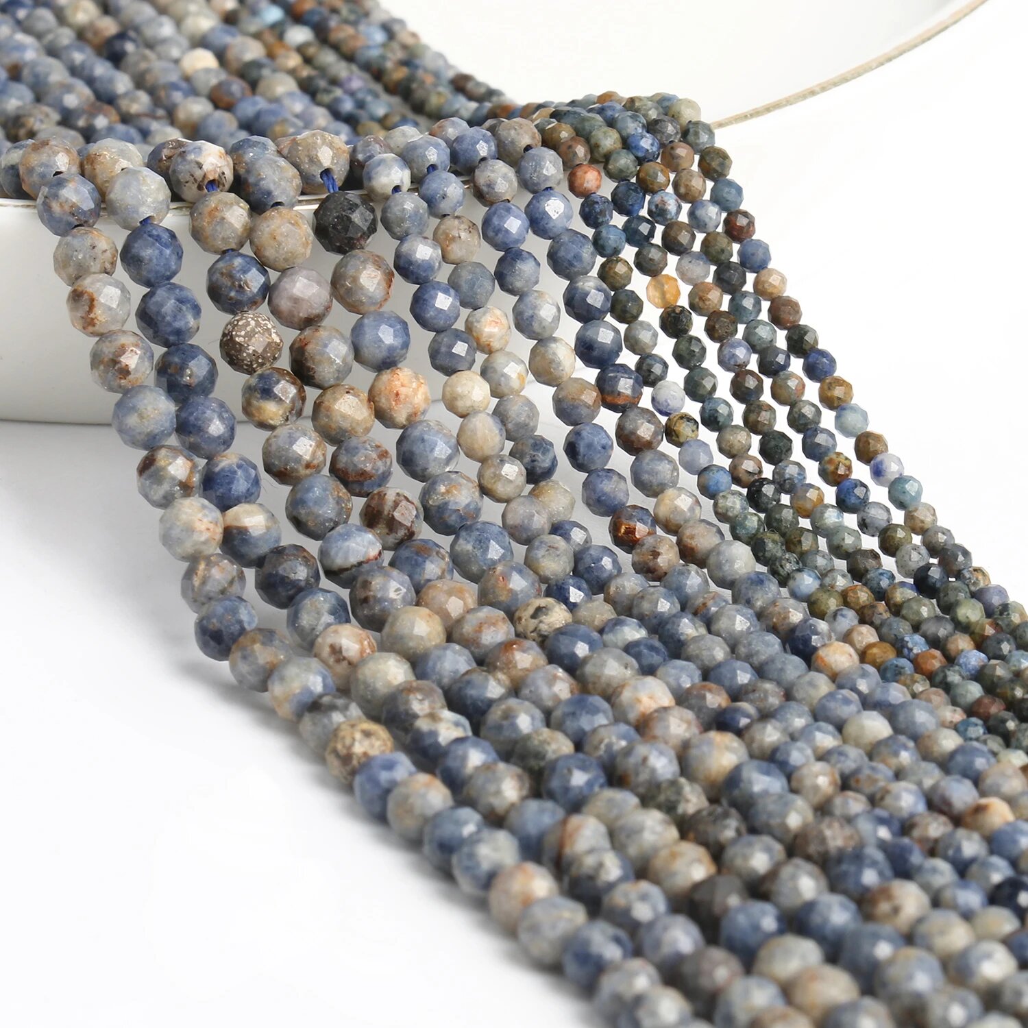 2/3/4 мм граненые натуральные сапфиры, каменные бусины, драгоценные камни, крошечные бусины, свободные бусины для изготовления ювелирных изделий, тонкий браслет «сделай сам», женские подарки