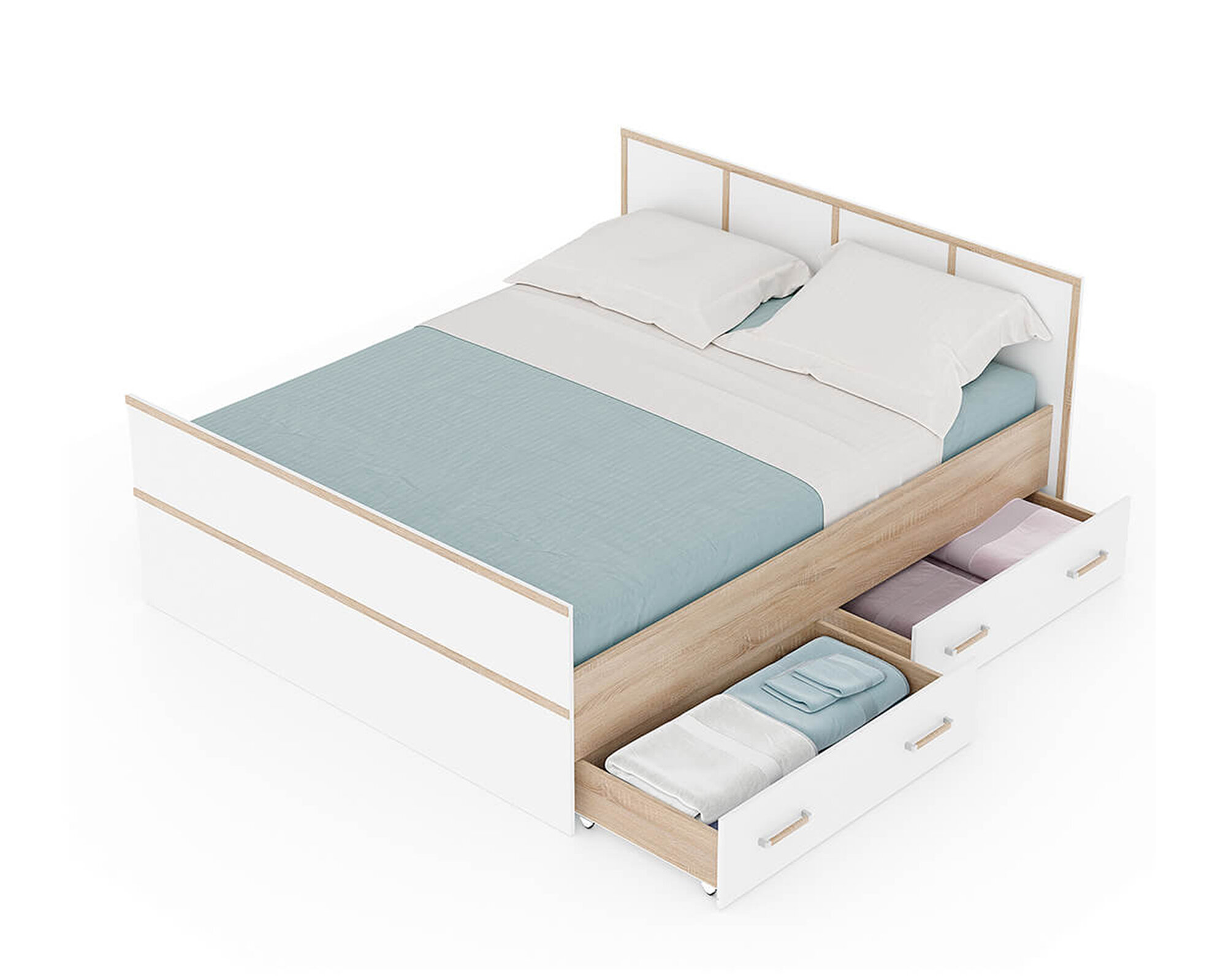 Кровать 160х200 "Сакура" кровать 1,6м LIGHT (1750х860х2034) дуб сонома-белый