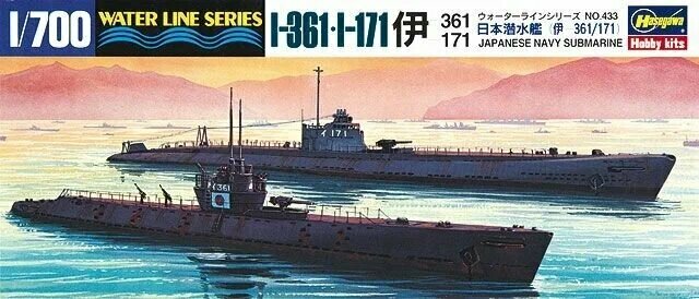 Сборные модели японских подводных лодок I-361 и I-171 (1/700) H-433 Hasegawa