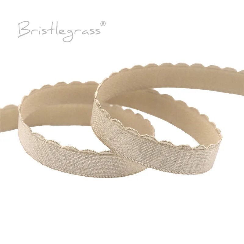 Бежевая эластичная лента BRISTLEGRASS 10mm-5 Yards