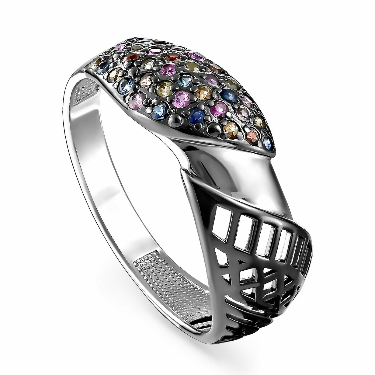 Кольцо, серебро, 925 проба, фианит