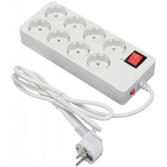 Buro 800SH-3-W 3м (8 розеток) белый (коробка)