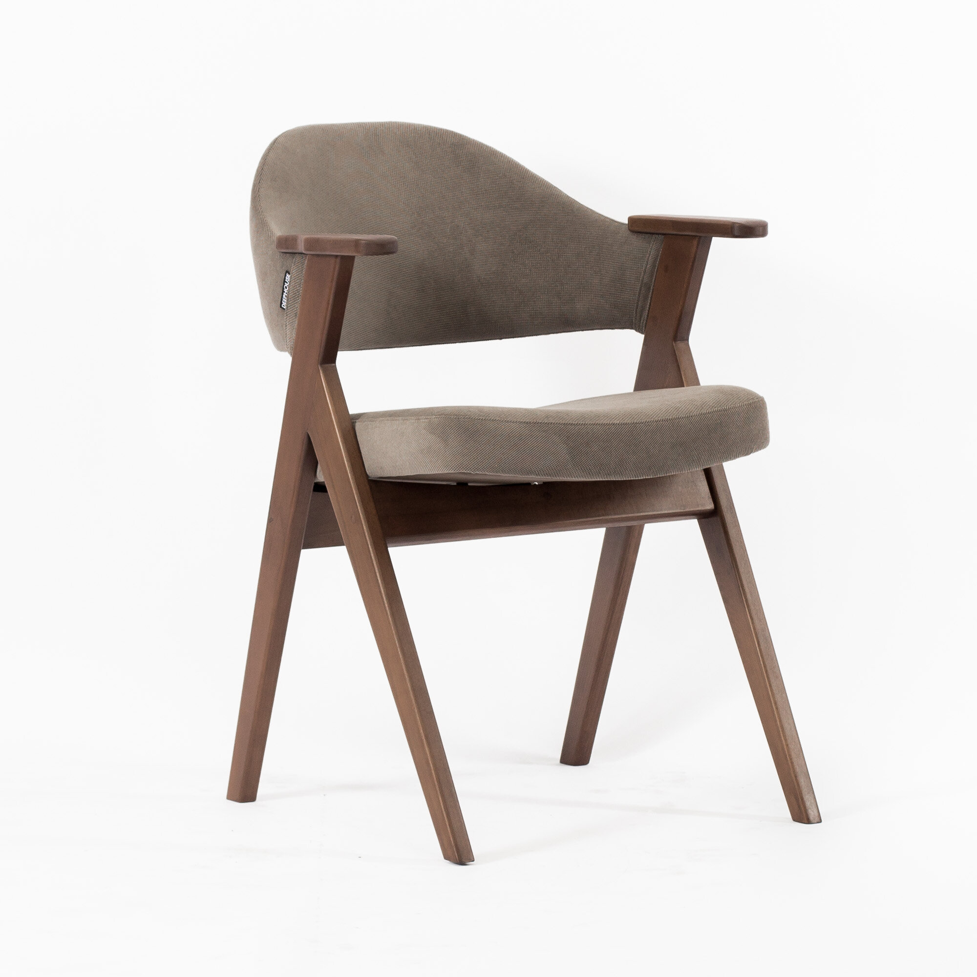 Стул Лестер серо-коричневая ткань массив бука (орех) для дома/для гостиной/для столовой/для кафе/кухонный стул/стул кухонный