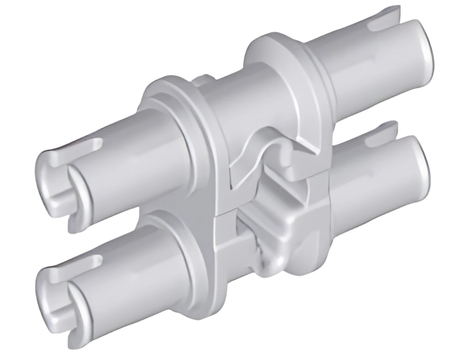 Деталь LEGO Technic, Pin Double with Axle Hole with Squared Pin Holes 65098 Light Bluish Gray N