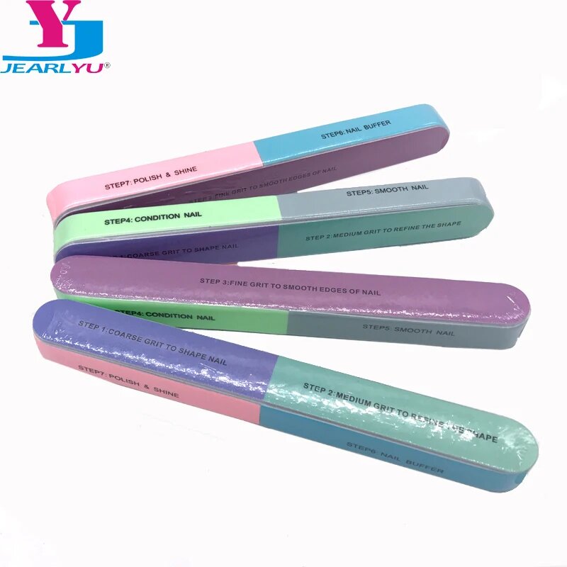 4 шт./лот блок-буфер для ногтей, 7 боковых ногтей, губка, шлифовальный блок, блестящий буфер, УФ-гель-полировщик, пилка для ногтей, инструменты для маникюра и салонного ухода
