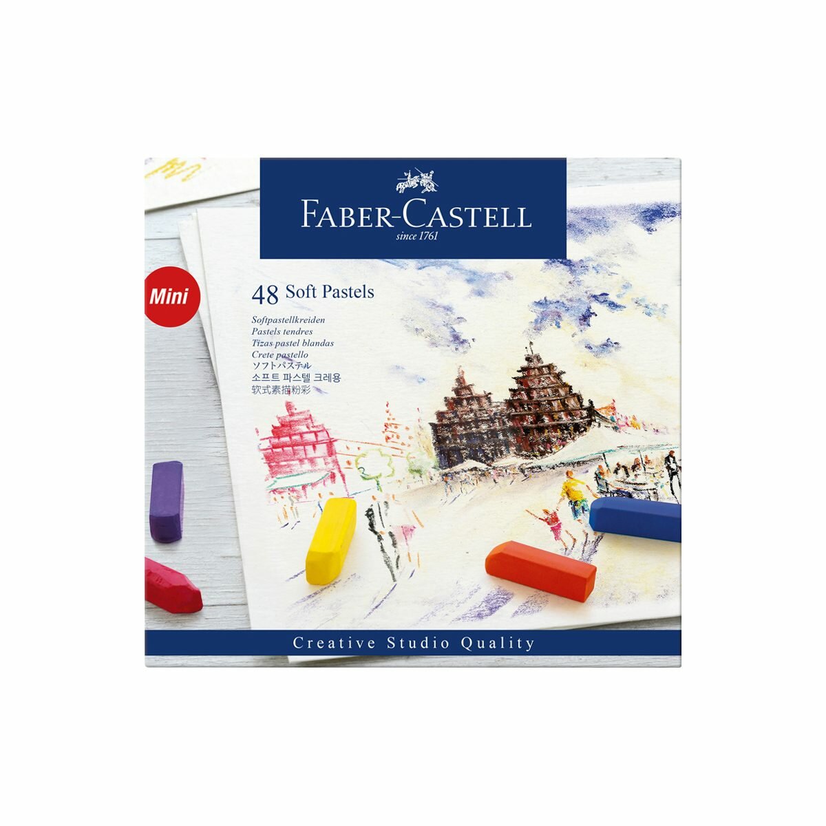 Пастель сухая 48 цветов Faber-Castell Soft pastels, мини, картонная упаковка (128248)