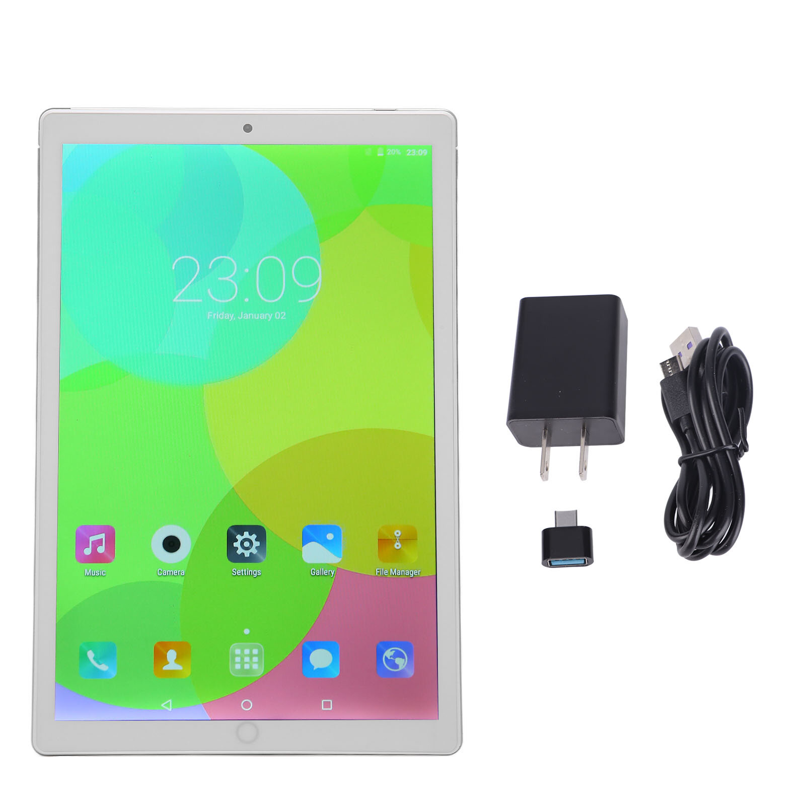 10,1 дюйма для планшета для Android11 2,4 5GWIFI 6G 128G 2560x1600IPS 5MP 8MP Двойной камеры 8 COR COR CPU CLAND пландет 100–240V Silver US Plugc