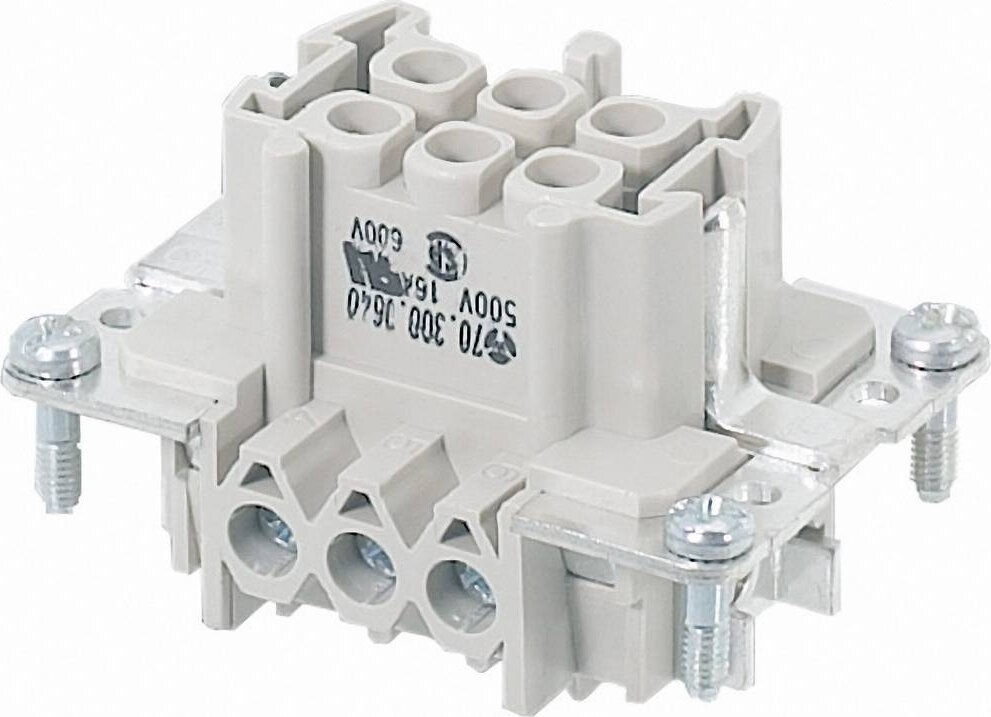 Разъем WIELAND 70.300.1640.0 Разъем: HDC "мама" PIN: 16 размер 16 Растр: 77,5x27мм 500В 16А 1шт