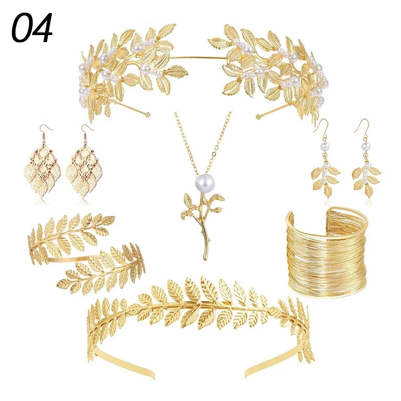 Золотой комплект головных украшений в греческом стиле 04