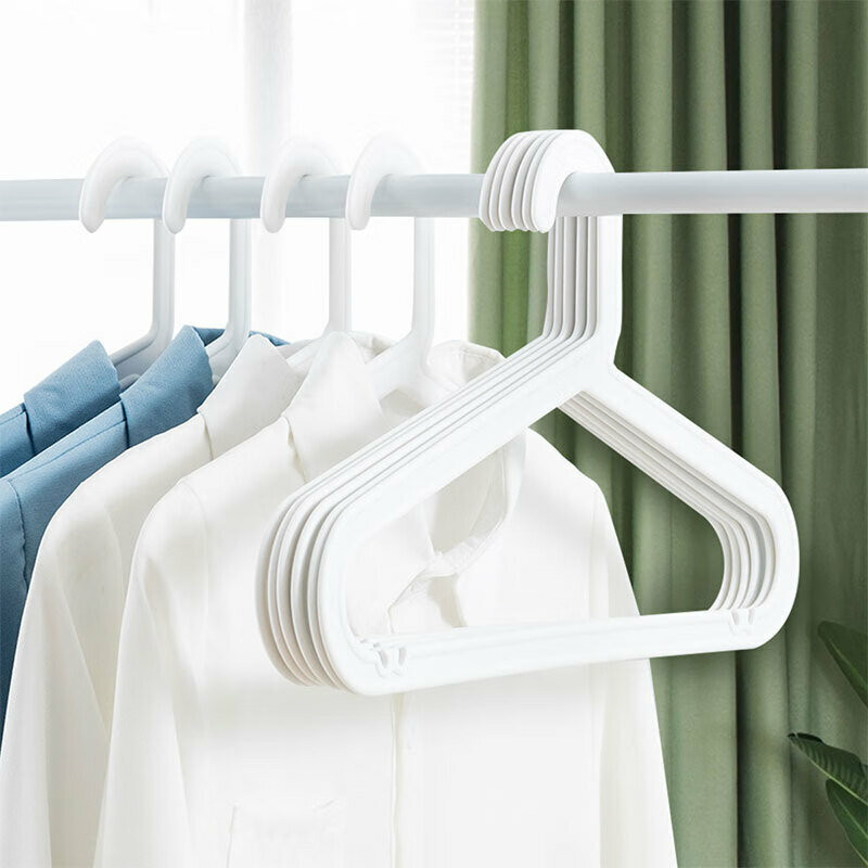 Ourunzhe Clothes Hangers, Plastic Seamless Non-Slip Drying Rack, Suitable for Both Wet And Dry Use, Simple Hanger Design, Small Coat Hanger, Pack of 10