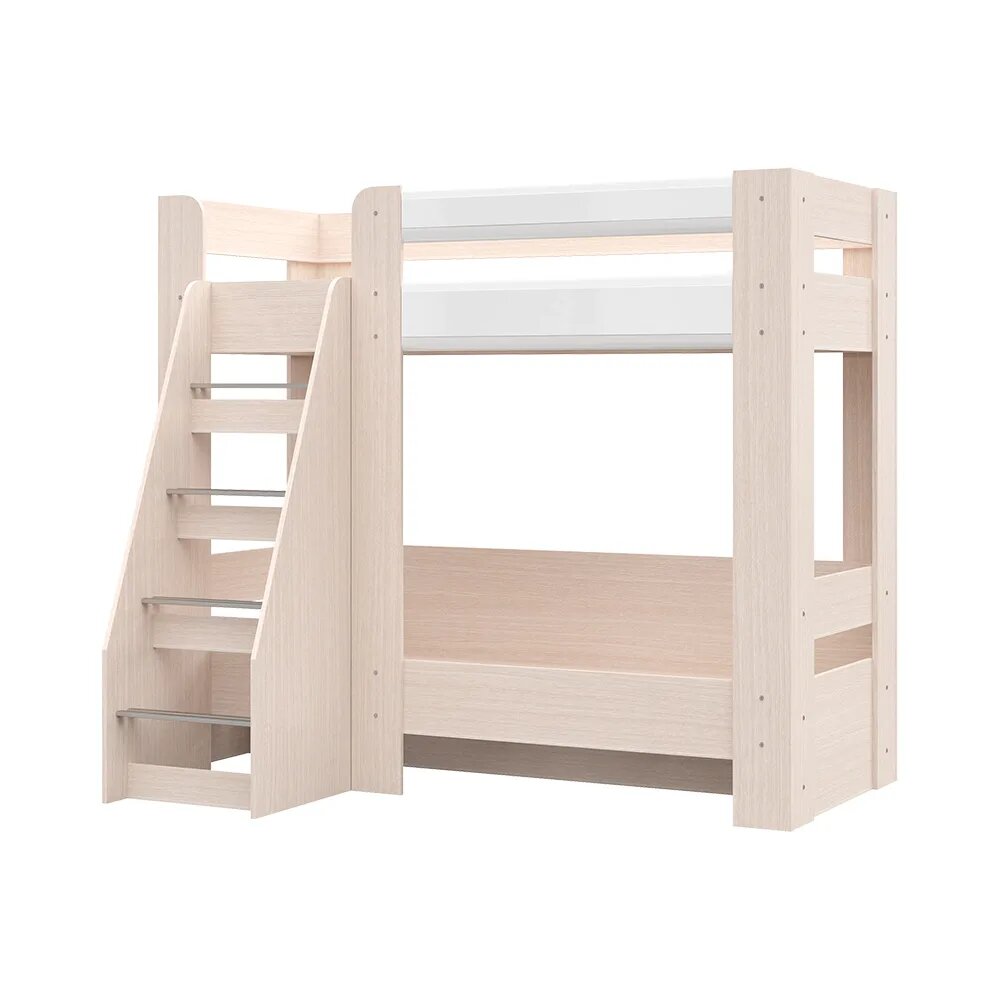 Кровать двухъярусная «Симба», дуб белфорт/белый глянец (1976х1358х1700)