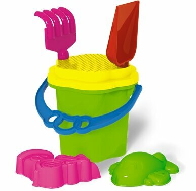 Песочный Набор №105 Ведро-цветок+сито+грабли+совок+2 формочки (пластик) 01805, (Стеллар)