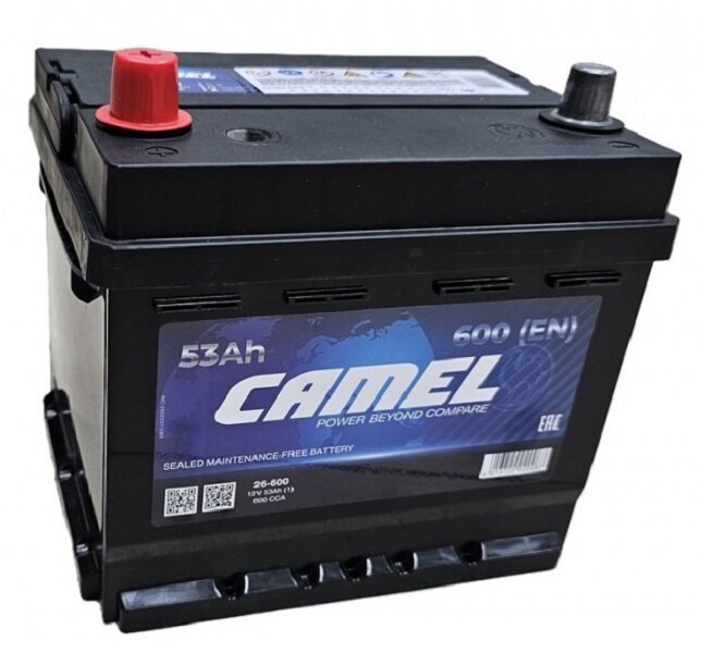 Аккумулятор автомобильный Camel Asia 26-600 53 А/ч 600 А прям. пол. Азия авто (208х173х197) с бортиком 50D20R