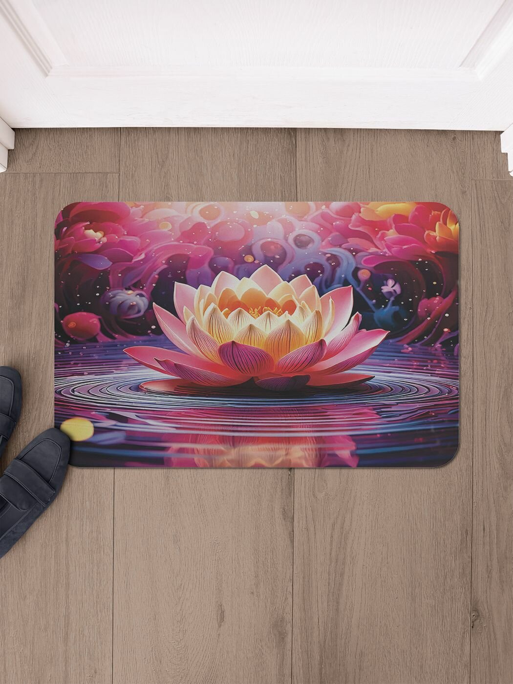 Коврик в прихожую прямоугольный "Волшебный лотос" 58x38 см, JoyArty