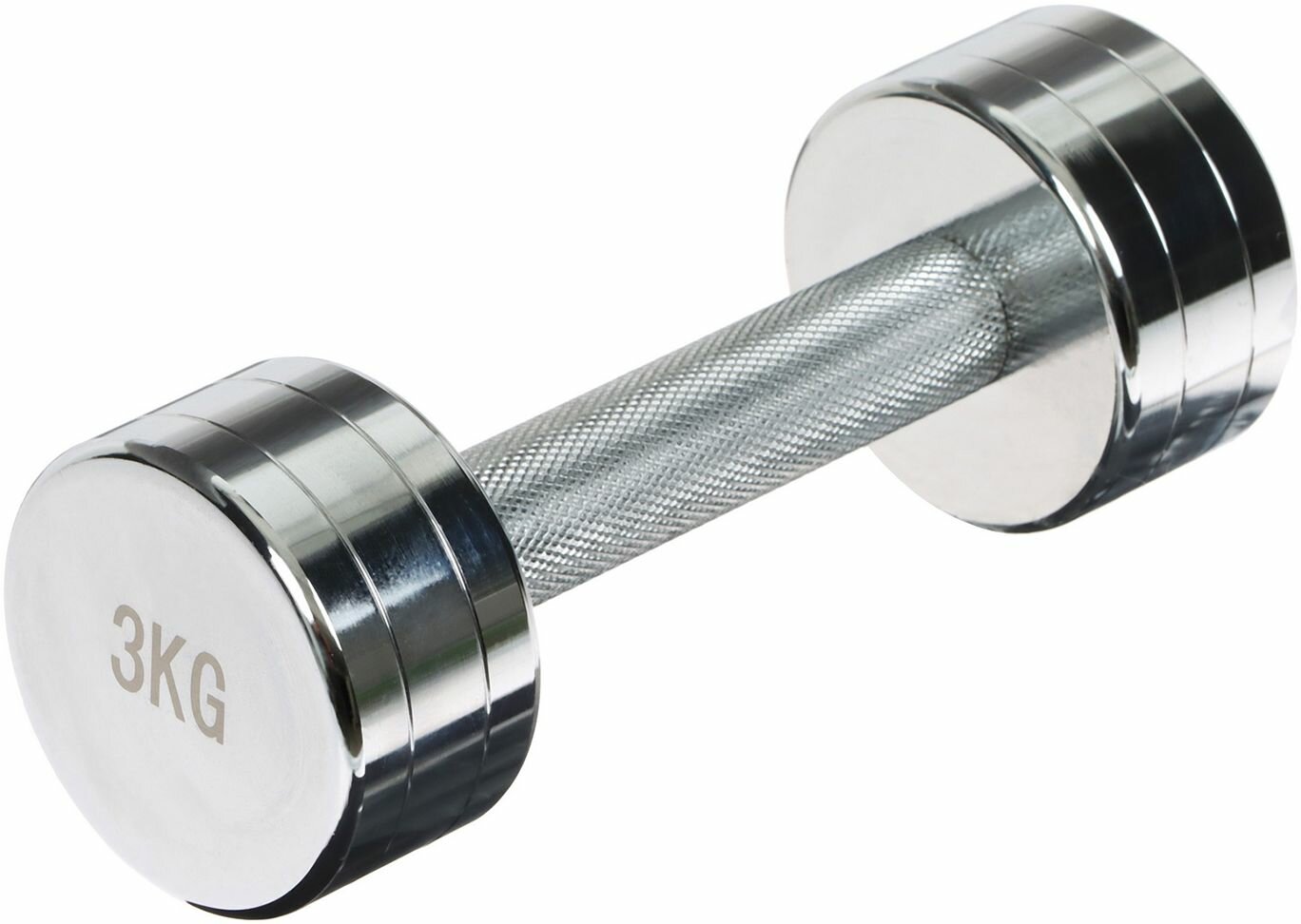 Гантель хромированная ONLYTOP 3 кг для тренировок и занятий спортом и фитнесом дома, на улице и в зале