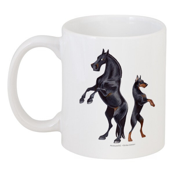 Кружка Караковый пони/Доберман #2031783