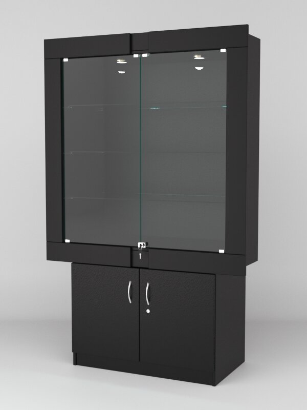 Витрина "электра" №9-1 (задняя стенка - ДСП), Черный. Производитель товара - компания Westcom.