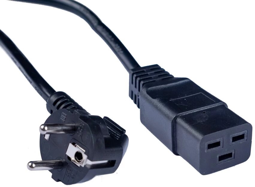 Кабель питания Schuko - C19, 0.5м, Cabeus (PC-S22-IEC19-1.5-0.5M)