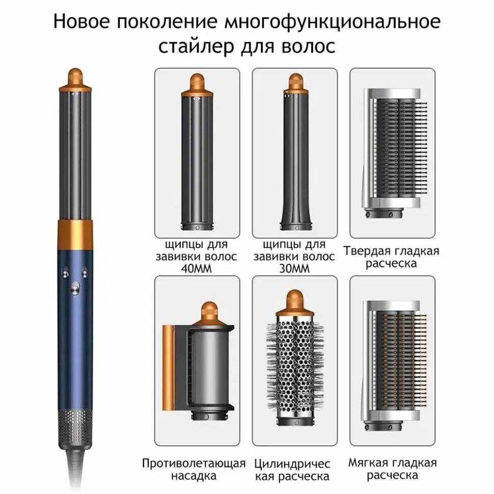 Мультистайлер SenCiciMen "Airwrap", 6 насадок, керамический, розовый