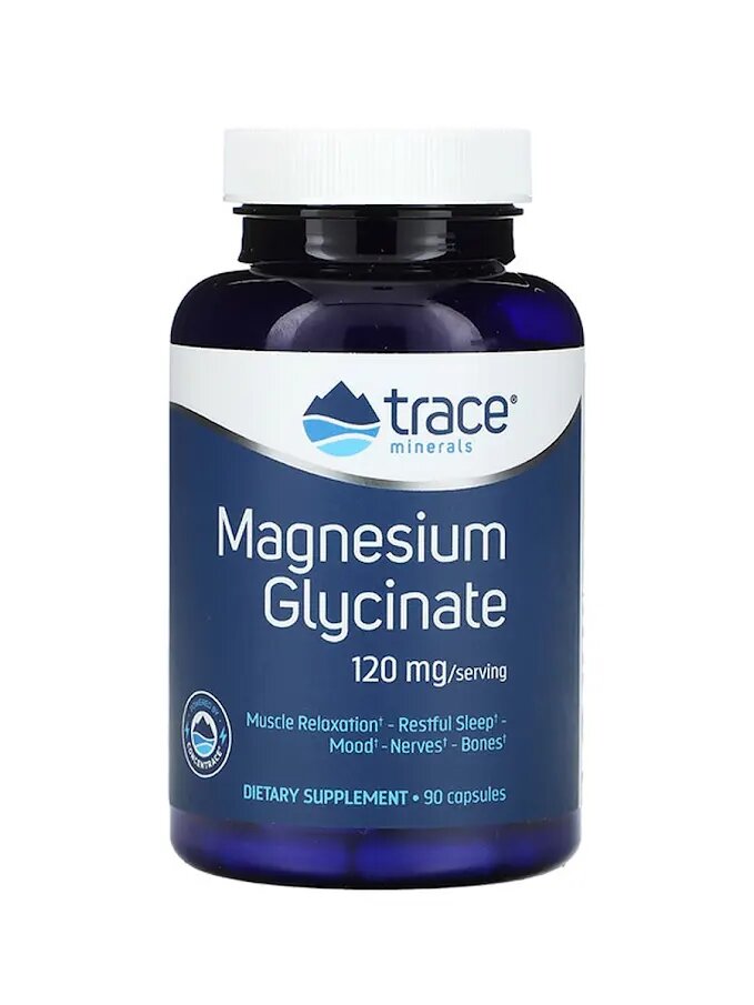 Витаминно-минеральная добавка Trace Minerals Магний Глицинат, капсулы, 120 мг, 90 шт
