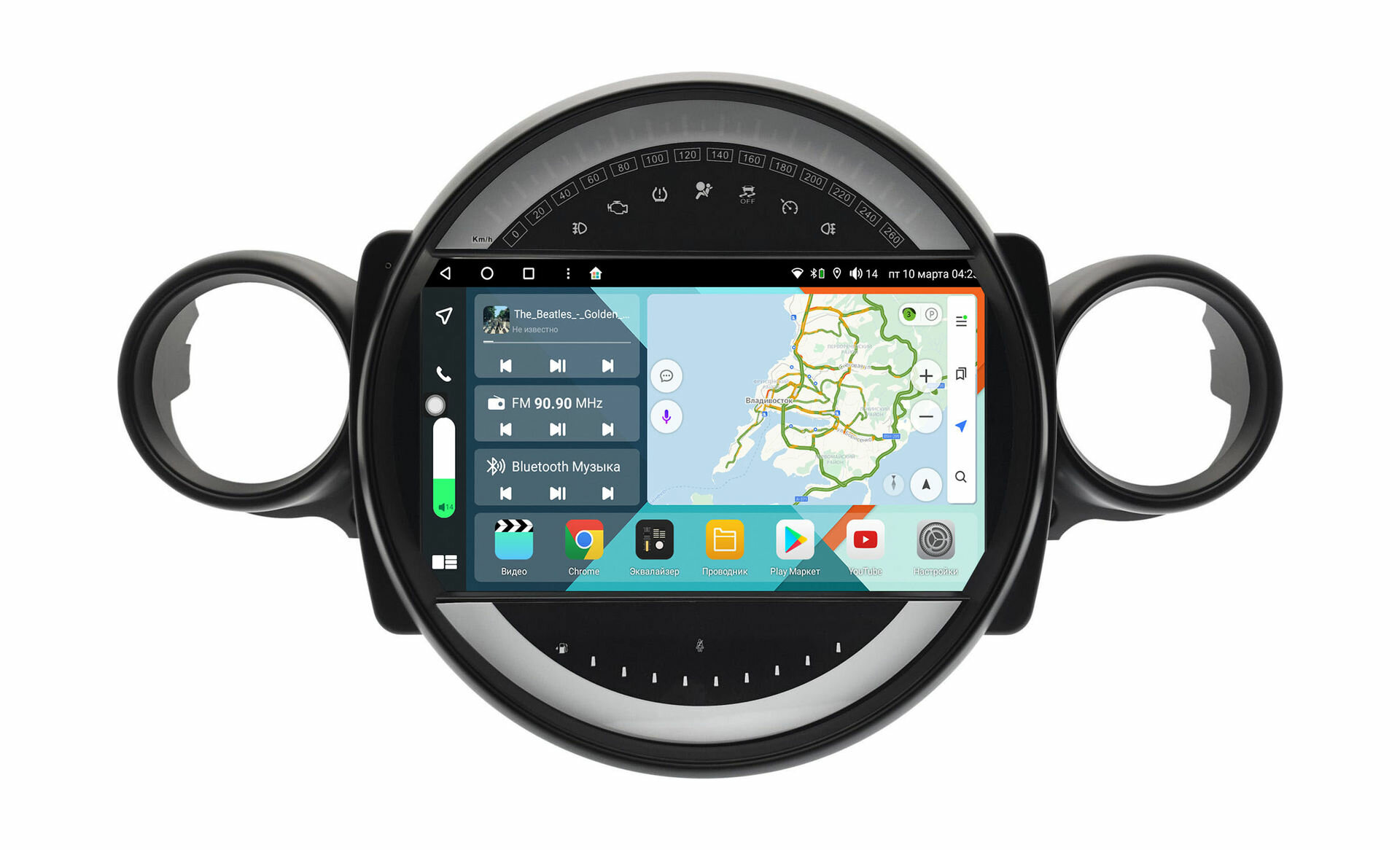 Магнитола MINI Cabrio 2008 - 2015, Clubman, Coupe, Hatch, Roadster 9 дюймов, 4/64GB, 8 ядер, DSP, 4G, Android 10 / Wide Media