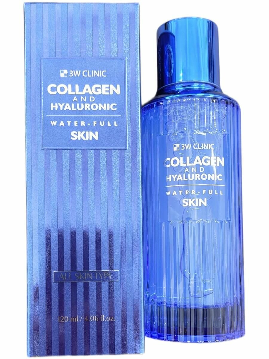 3W Clinic Тонер для лица с коллагеном и гиалуроновой кислотой Корея, 120мл