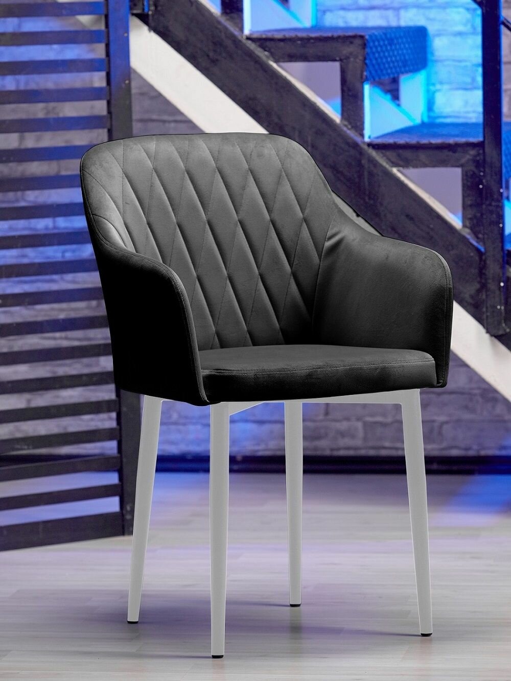 Стул марсель F83 Серый/Белая опора/Поворотный (Памир)