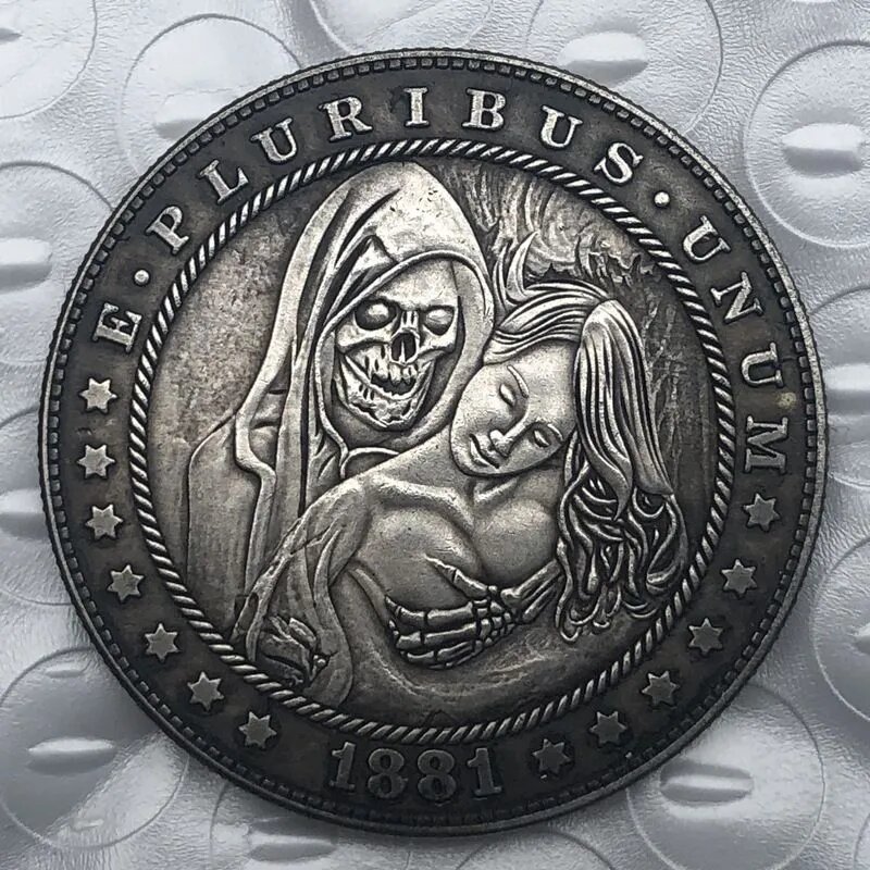 Zara Коллекция старинных монет, скелеты и красивые блуждающие монеты, медаль Моргана.