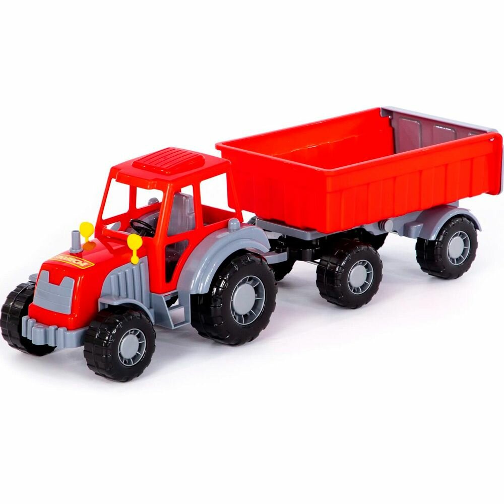 Трактор "Алтай №1" с бортовым прицепом, детская машинка для мальчика, пластиковая машинка-игрушка для сюжетно-ролевых игр