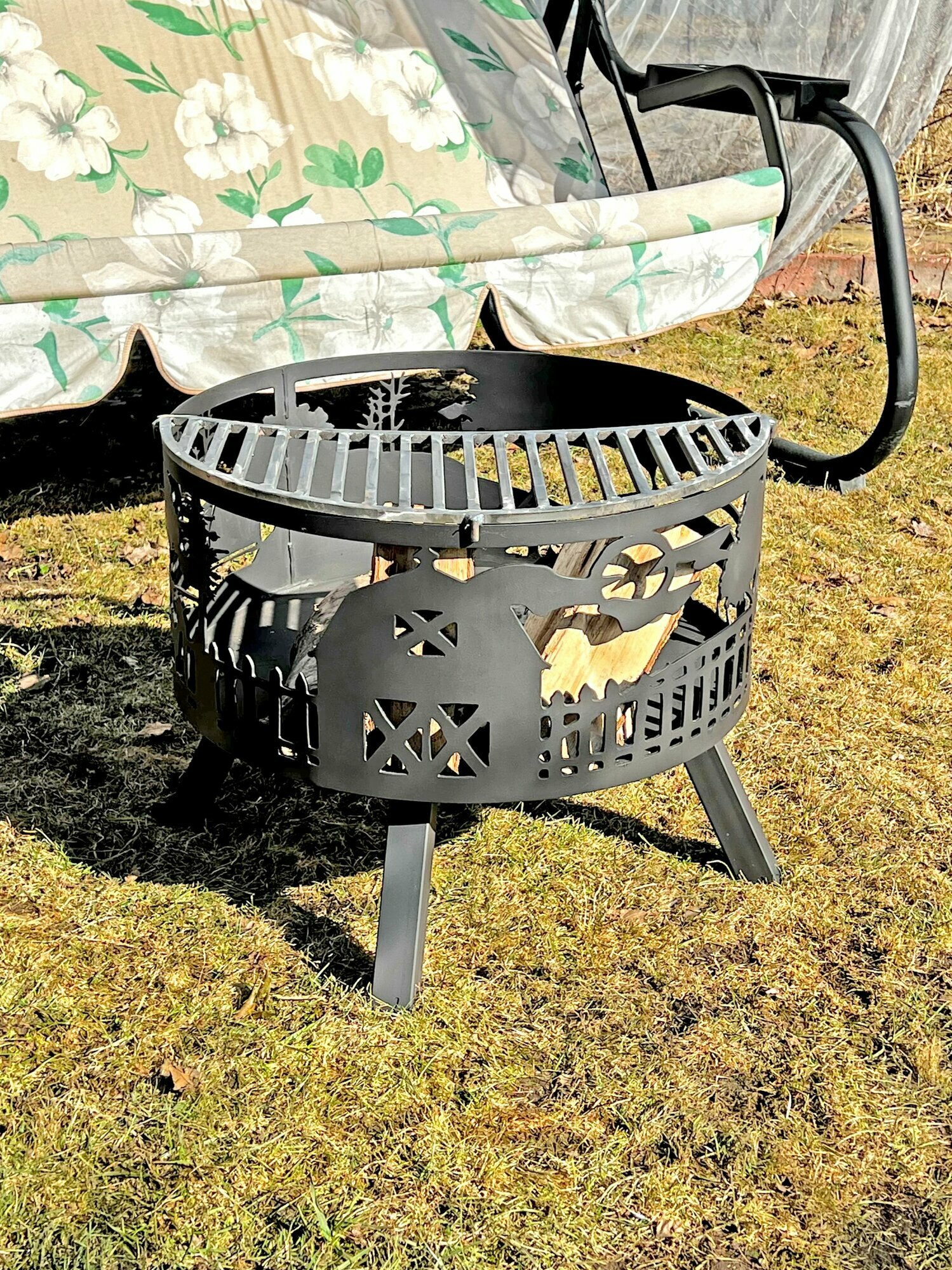 Костровая чаша Ферма+Решетка Гриль60 см 0,3 см