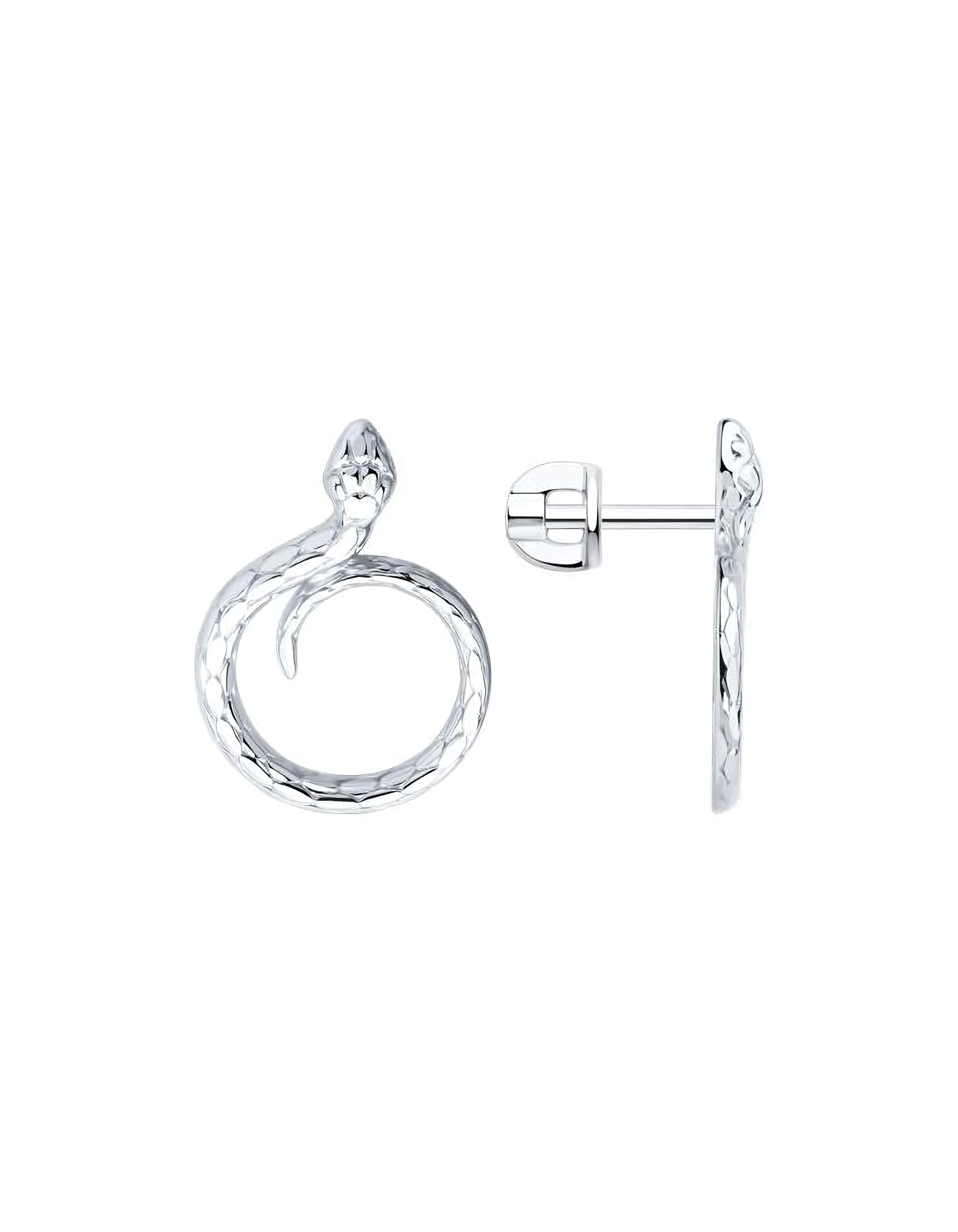 Серьги пусеты, серебро, 925 проба, родирование