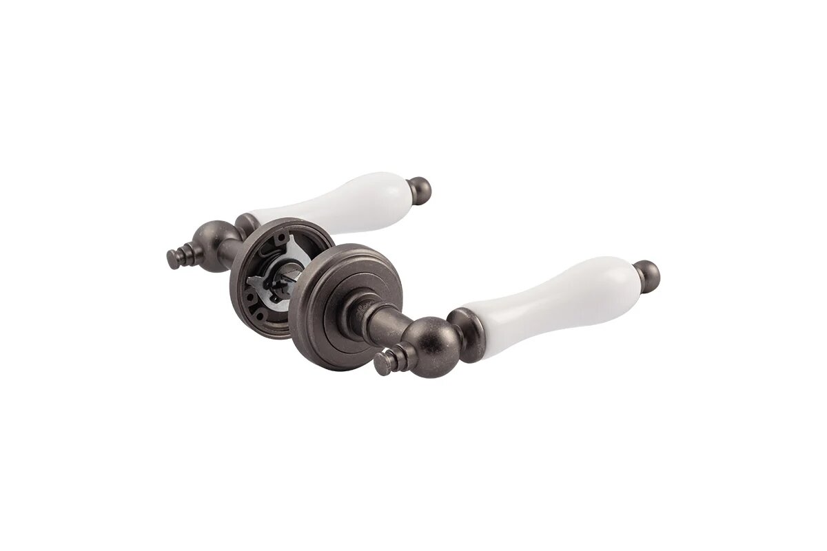 Нора-м Ручка дверная Каталония J бф-застар. серебро 7449