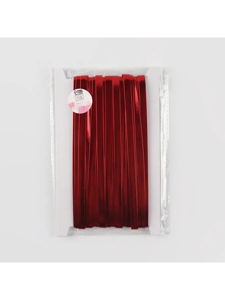 Красная кожзамовая бейка 8мм, 10м