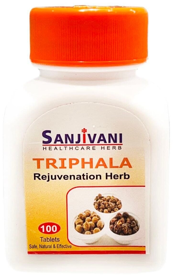 Трифала очищение организма, детокс Triphala Sanjivani 100 таб.* 500 мг/