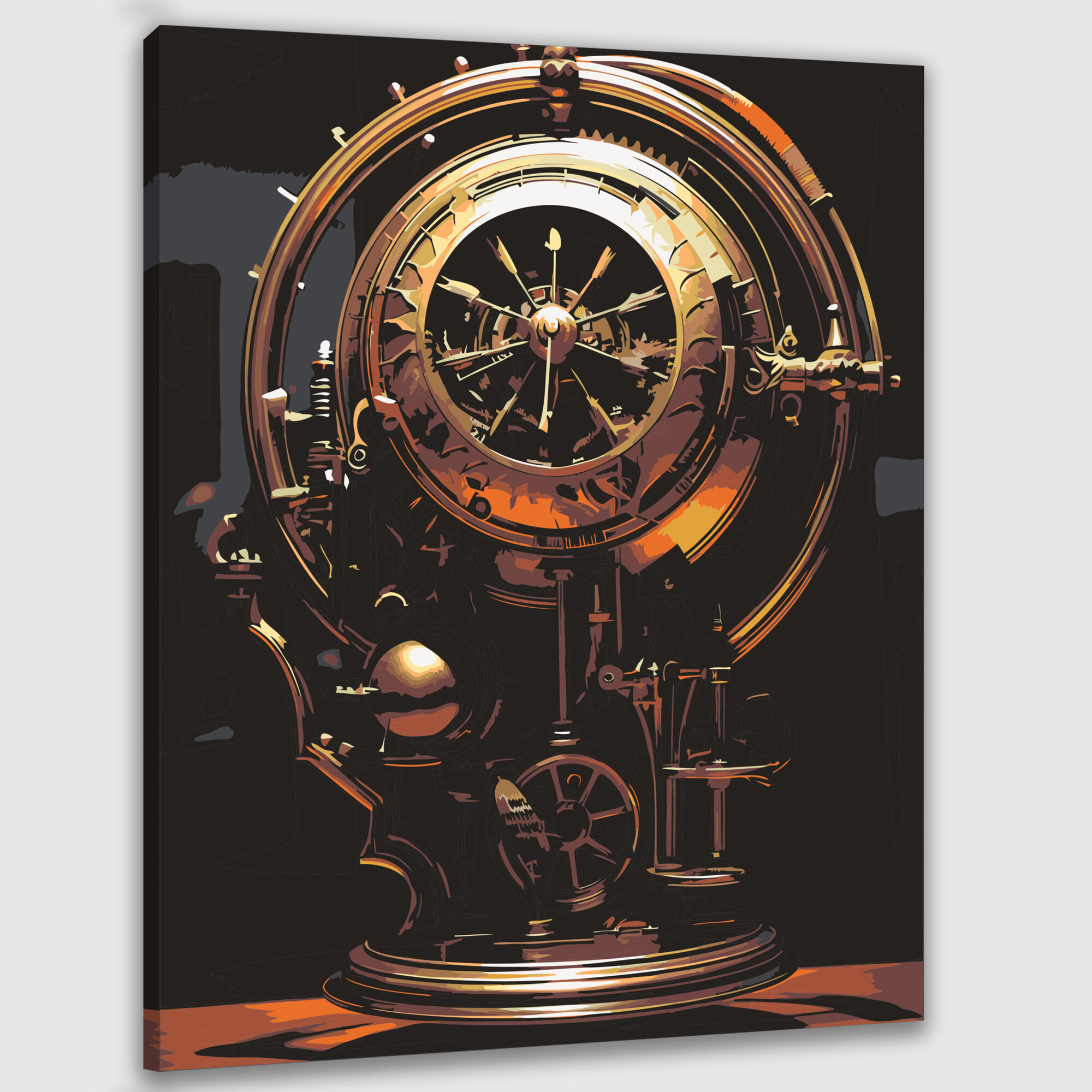 Картина по номерам 40x50 см, фотография, Машины грез, скульптуры, стимпанк, художественная галерея, освещение, мечты