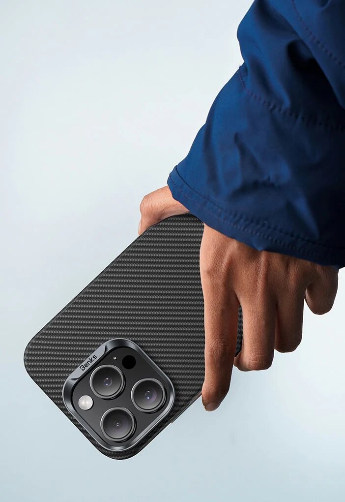 Чехол Benks ArmorAir Case built with Kevlar 600D для iPhone 16 Pro Max черный Black/Metal Frame C. K. FL. AP. BK. D066