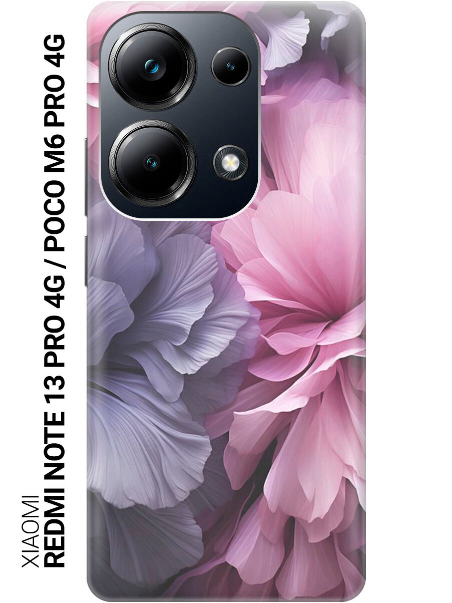 Силиконовый чехол на Xiaomi Redmi Note 13 Pro 4G / Poco M6 Pro 4G / Сяоми Редми Ноут 13 Про 4г / Поко М6 Про 4г с рисунком "Котик и нитки"