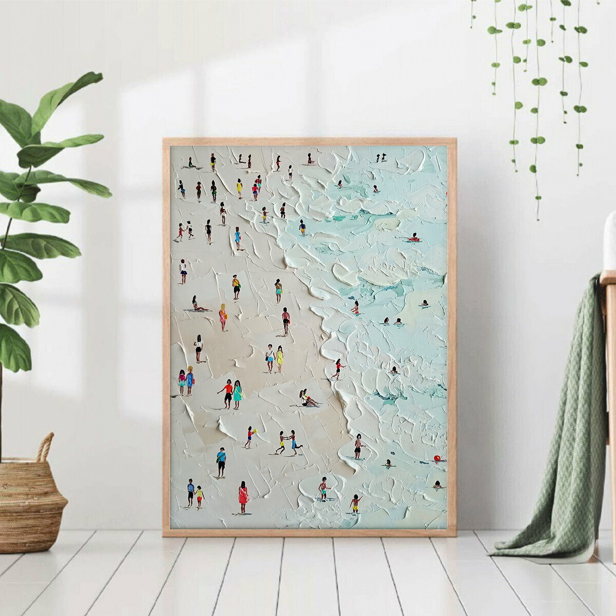 Постер "Люди на пляже" 40x50 без рамки для интерьера на стену