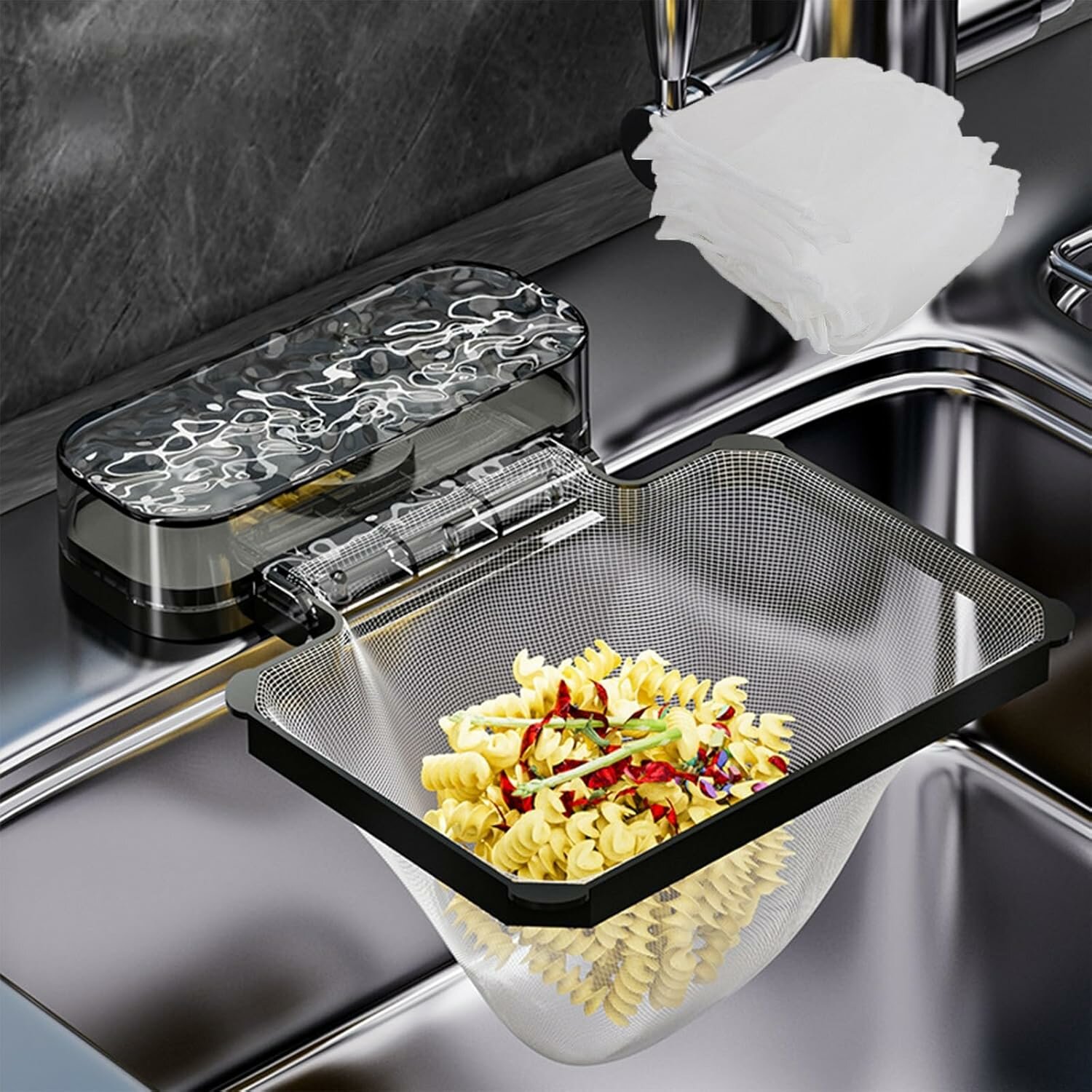 Сливной фильтр для раковины на присоске с 50 упаковками сетки