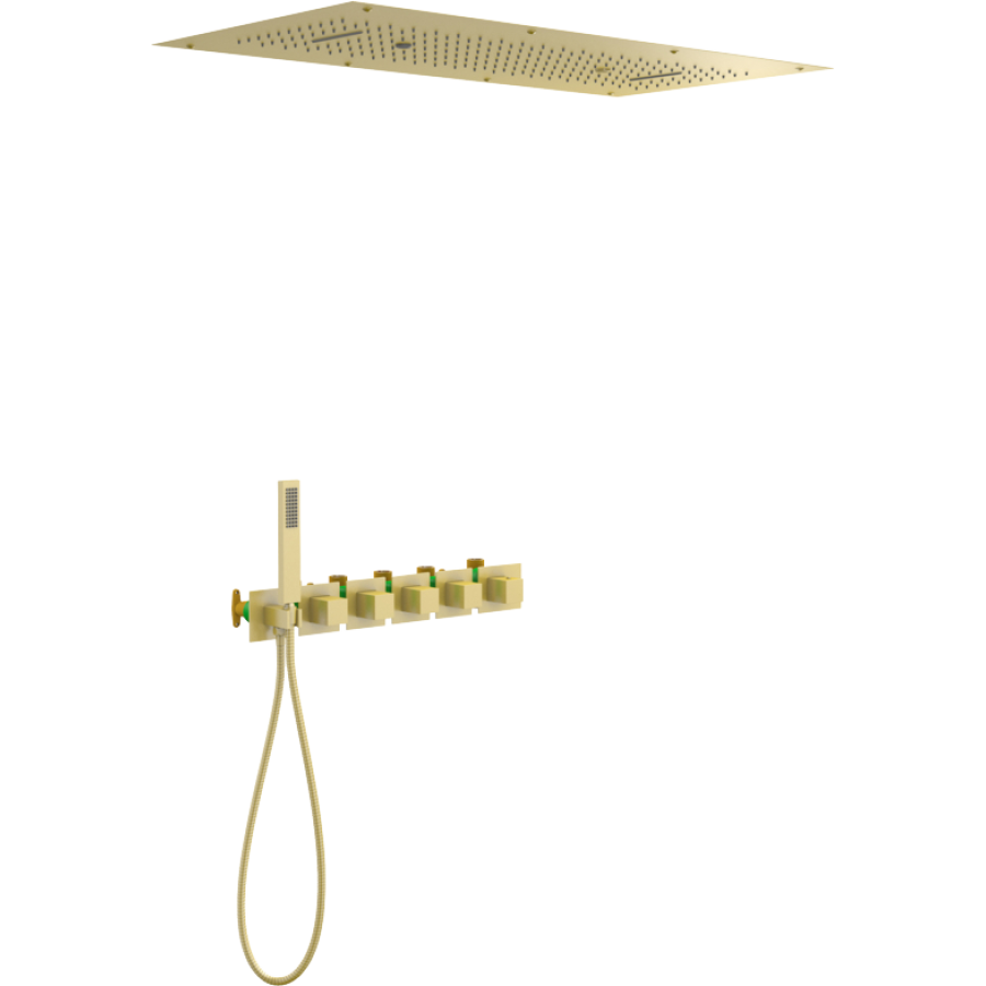 Душевой комплект Timo Petruma SX-5329/17SM С внутренней частью, с термостатом, золото